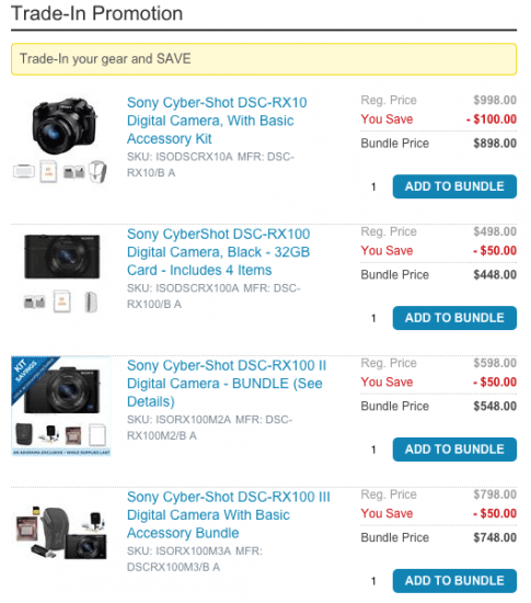 New trade-in program for Sony RX cameras - Photo Rumors