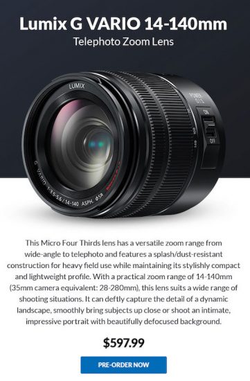 Panasonic Lumix G95 camera and updated Lumix G Vario 14-140mm lens ...