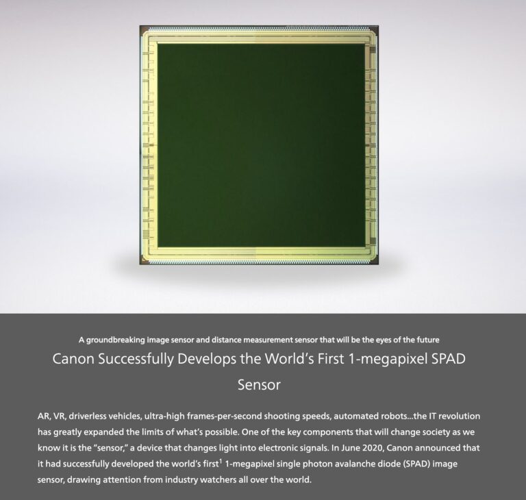 In 2022 Canon will start mass production of new SPAD sensors capable of ...