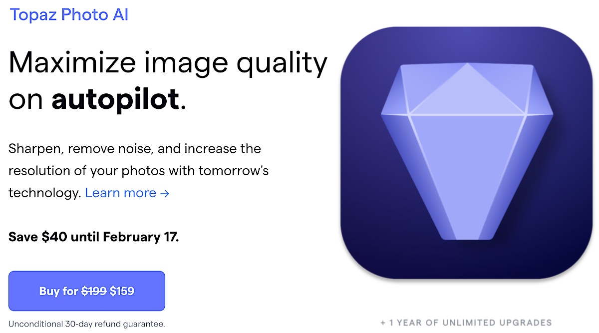 The latest releases: Topaz Labs Photo AI v1.2, Photoshop v24.1.1, Photo ...