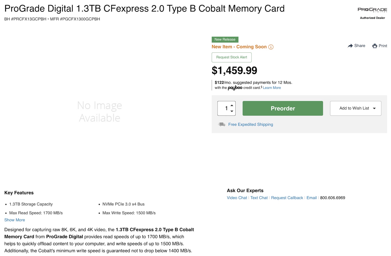 Coming soon: new ProGrade Digital 1.3TB CFexpress 2.0 Type B Cobalt ...