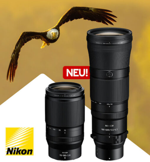Nikon announced two new Nikkor Z 70-180mm f/2.8 and Nikkor Z 180-600mm f/5.6-6.3 VR lenses ...