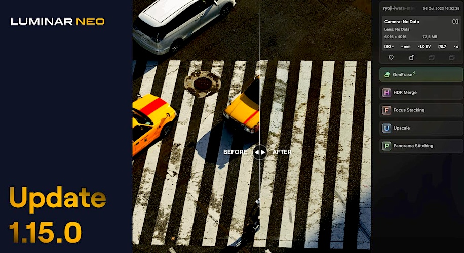 Skylum released Luminar Neo version 1.15.0 with GenErase AI feature ...