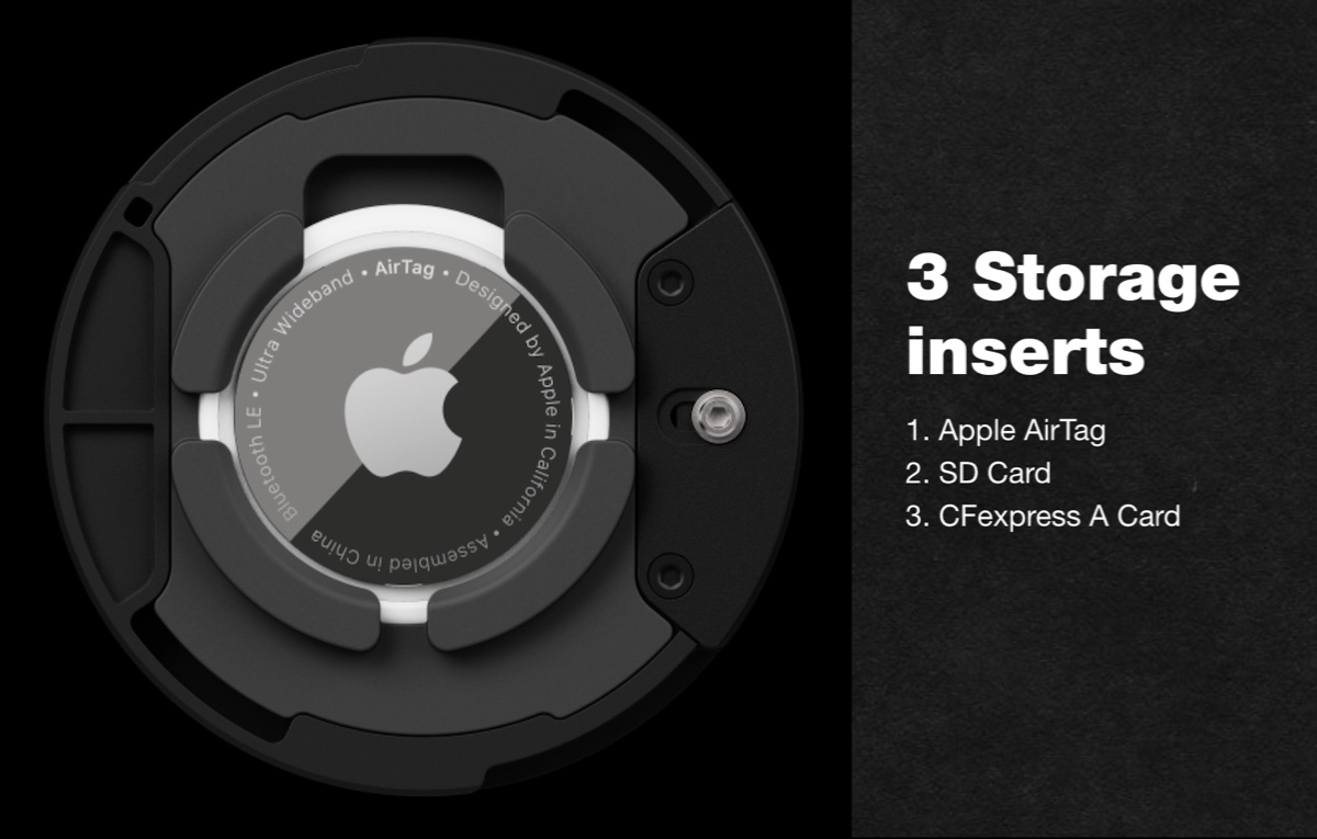 New PolarPro Defender camera body caps with a hidden AirTag/memory card ...