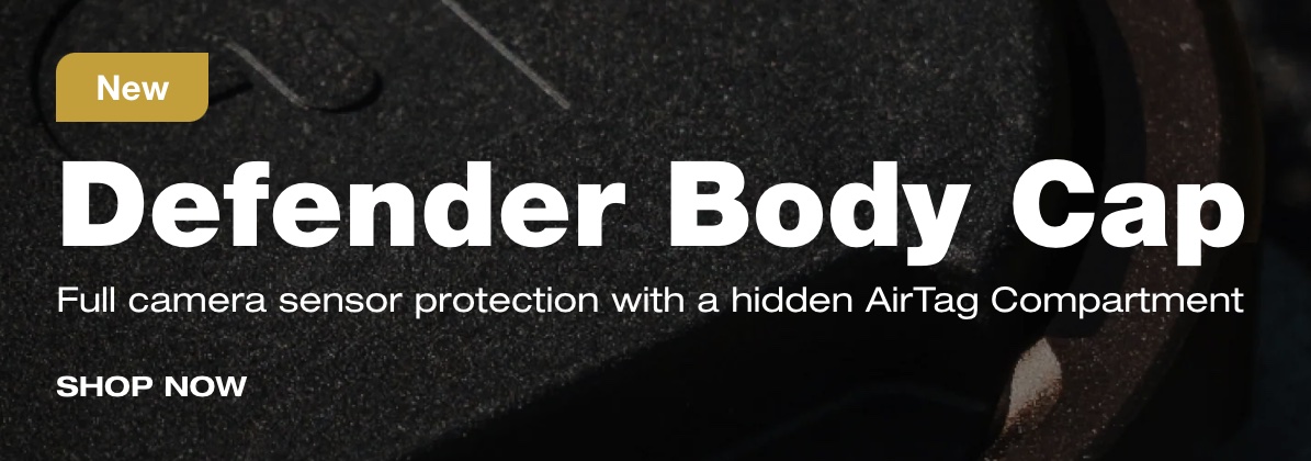 New PolarPro Defender camera body caps with a hidden AirTag/memory card ...