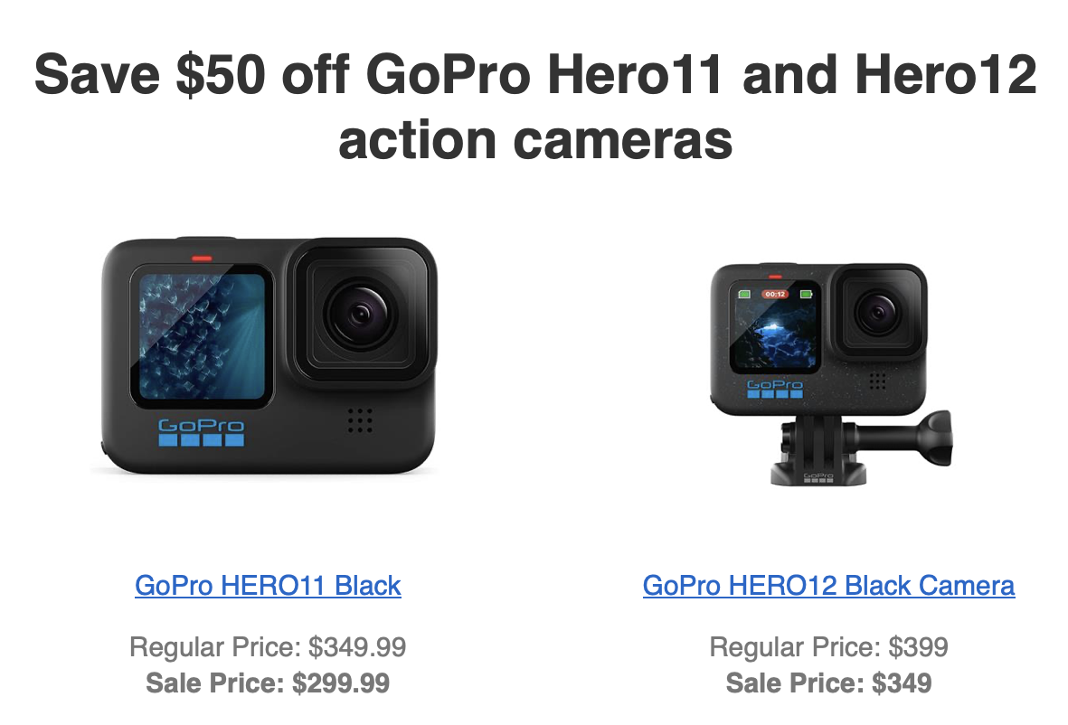 Save $50 off GoPro Hero 11 & Hero 12 cameras - Photo Rumors