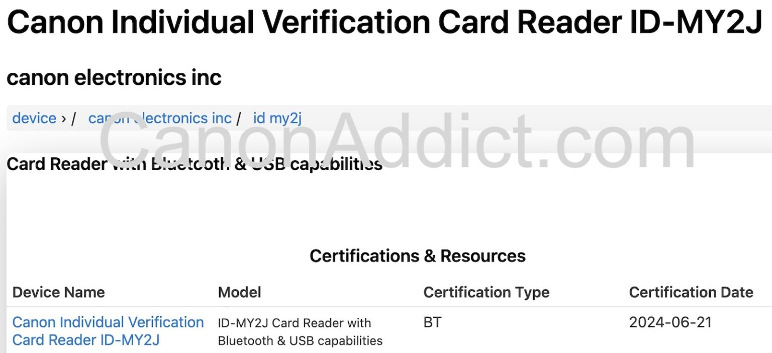 Canon registered two new card readers with Bluetooth & USB capabilities ...