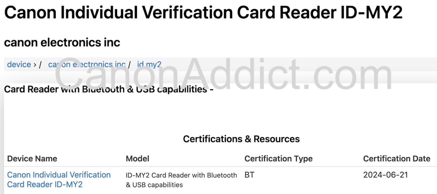 Canon registered two new card readers with Bluetooth & USB capabilities ...