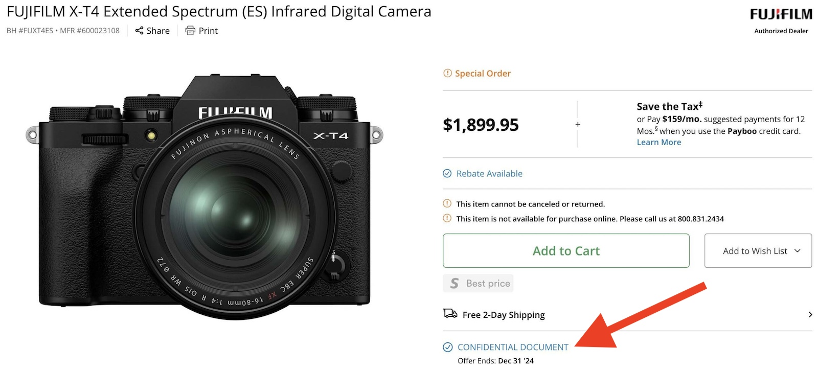 Fuji X-T4 Extended Spectrum (ES) infrared camera now available for sale ...