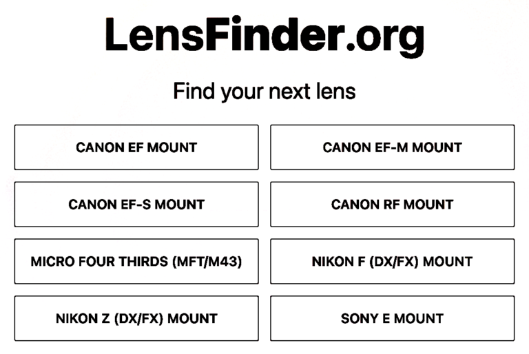 New LensFinder website (for Sony, Nikon, Canon, and MFT lenses) - Photo ...