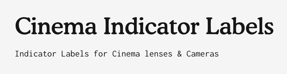New Fieldmade cinema indicator labels - Photo Rumors
