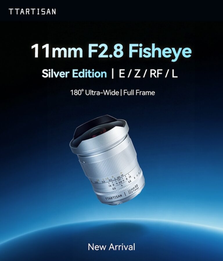 The TTartisan 11mm f/2.8 fisheye full-frame lens (E/Z/RF/L) is now also ...