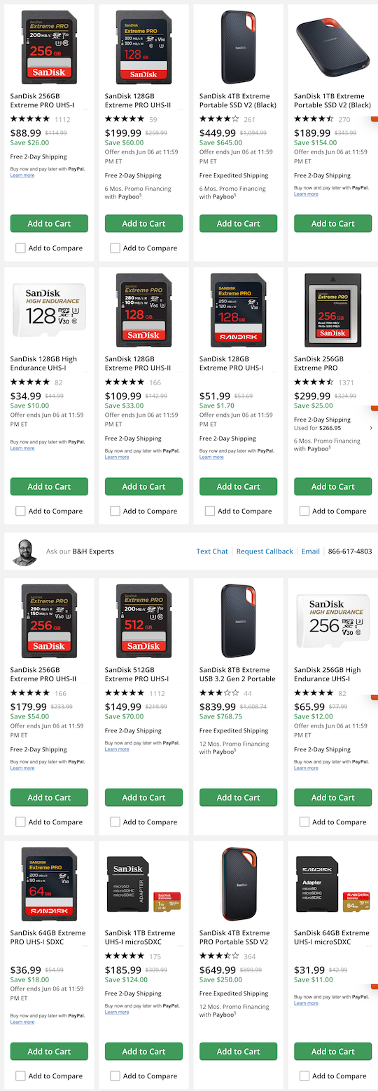 While memory card prices are going up, SanDisk is running a sale ...